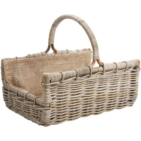 Poelet geflochtene Holzscheitkörbe (Satz von 2)