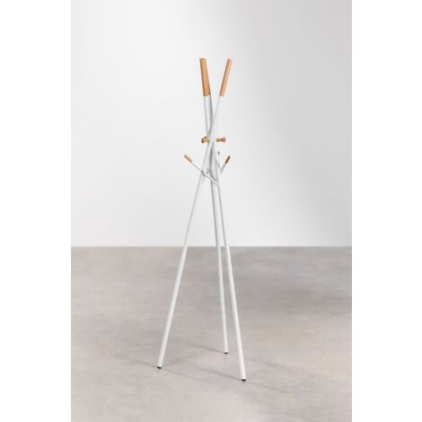 SKLUM Standgarderobe aus Metall und Buchenholz Urian Weiss