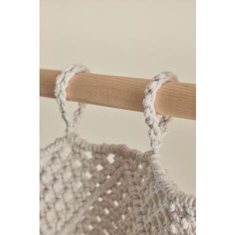 SKLUM Makramee-Vorhang (110 x 215 cm) Cendala Creme-Beige