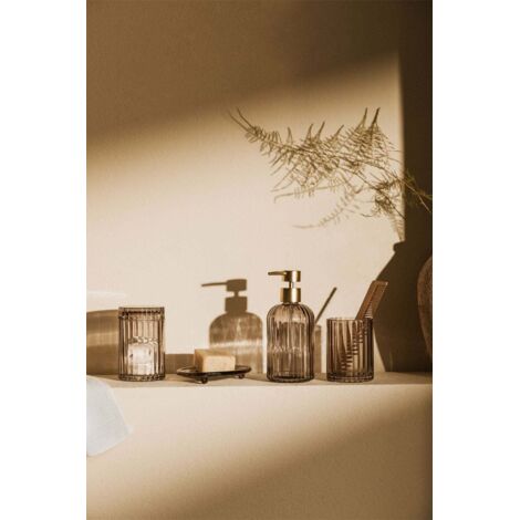 SKLUM Gariel Badezimmer-Set aus Glas Grau Quecksilber