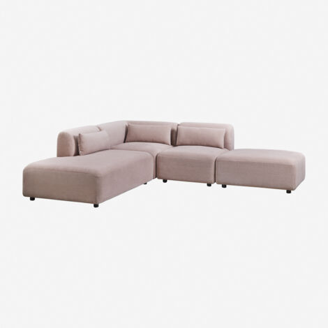SKLUM 3-teiliges modulares Ecksofa mit Chaiselongue links und Fogler-Hocker