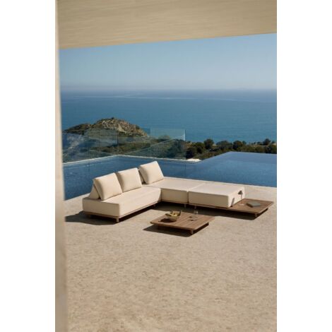 SKLUM Gartenset mit 3-teiligem modularen Chaiselongue-Sofa mit ...