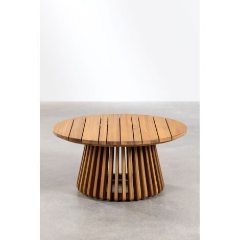 SKLUM Runder Garten-Couchtisch Ø80 cm aus Mura-Akazienholz Akazie Braun