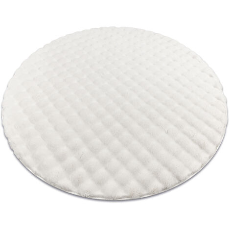 Alfombra BUBBLE circulo blanco 11 IMITACIÓN PIEL DE CONEJO 3D ...