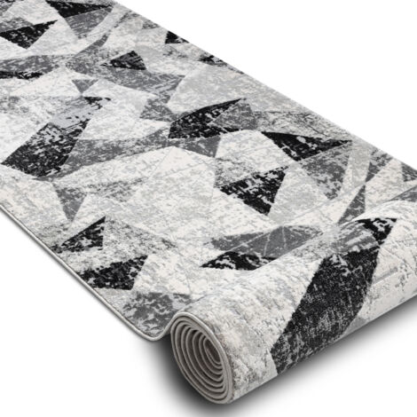 Alfombra de pasillo TULS 51211 moderna, Geométrico antracita 60 cm grey ...