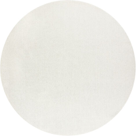 Alfombra ETON PLUS círculo color crema, monocromática, uniforme, lisa ...