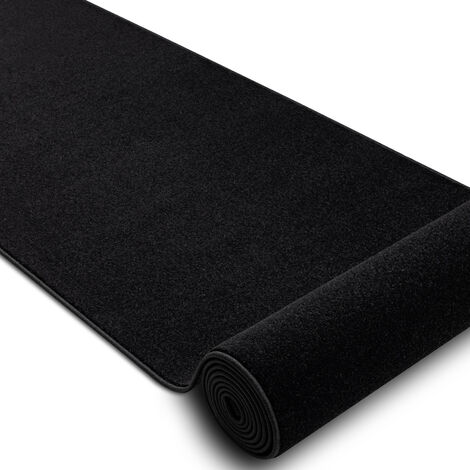 Alfombra de pasillo KARMEL llanura, un color negro 60 cm black 60x410 cm