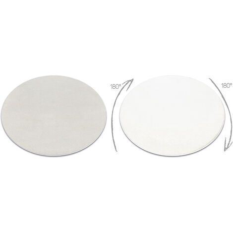 Alfombra SOFTY circulo llanura color sólido crema beige circulo 120 cm