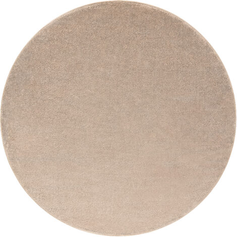 Alfombra SOFTY circulo llanura color sólido beige beige circulo 120 cm