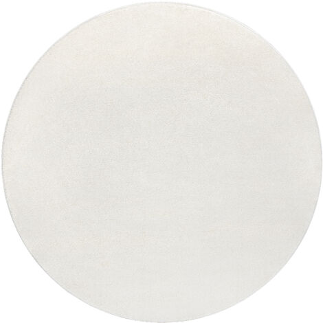 Alfombra SOFTY circulo llanura color sólido crema beige circulo 200 cm