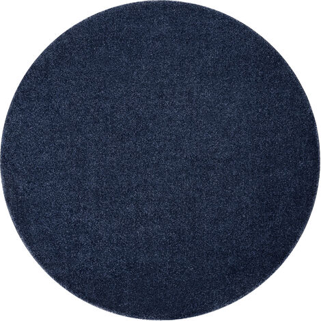 Tappeto SOFTY cerchio un colore blu scuro blue rotondo 120 cm
