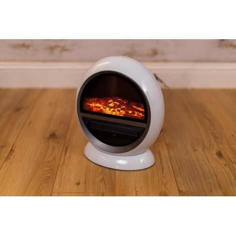1500w White Electric Fire Heaters For Home - Realistic LED Flame & Log ...