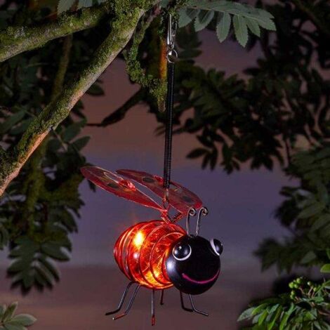 Solar Light Ladybird Bug Garden Light 4 Copper LEDs Firefly Effect ...