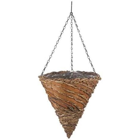 Rafiki Hanging Cone 12in Artificial Garden Hanging Baskets Floral ...