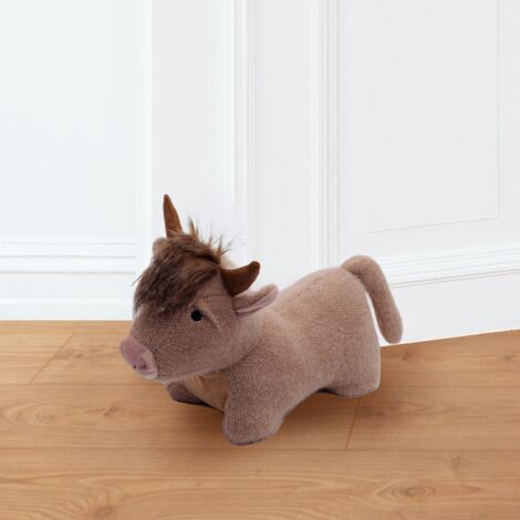 Marco Paul Novelty Angus The Cow Door Stop Plush Soft Fabric Door Wedge ...