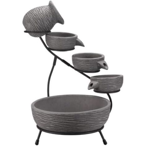 Poseidon Cascade Solar Powered Garden Water Feature with Ribbed Effect ...