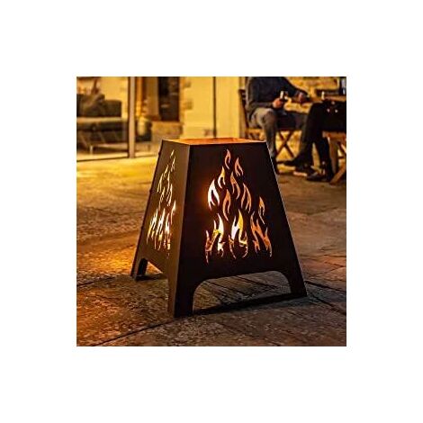Steel Flame Design Fire Basket Laser Cut Metal Outdoor Fire Pits for ...