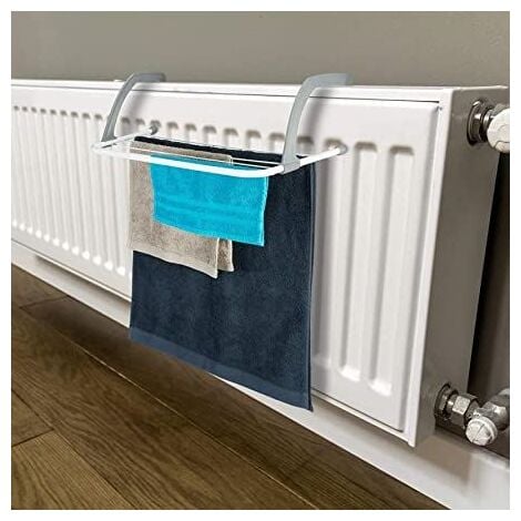 Marco Paul Deluxe Over Radiator Clothes Airer 5 Bar Towel Holder Towel ...