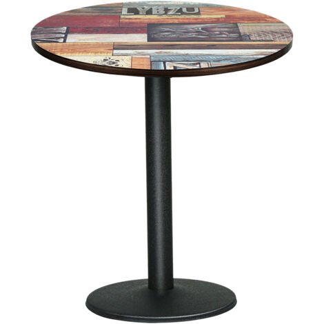 Table Salle à Manger Ronde Vintage 2-4 Personnes, Table de Bar Ronde de ...