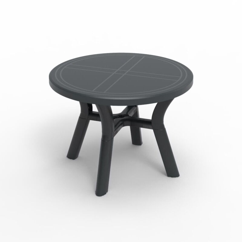 garbar DALIA Table Ronde Recyclée Intérieure, Extérieure Ø100 Gris