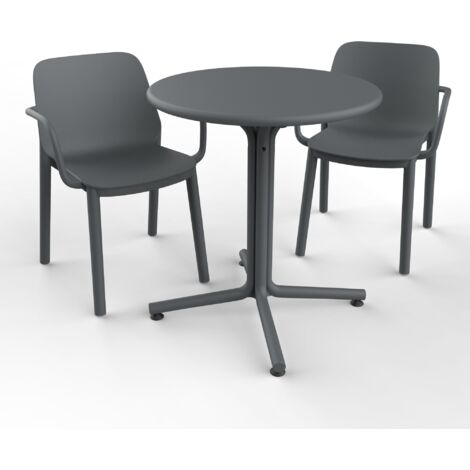 garbar BINI-ONE Fauteuil-Table Intérieur, Extérieur Set 2+1 Gris Foncé