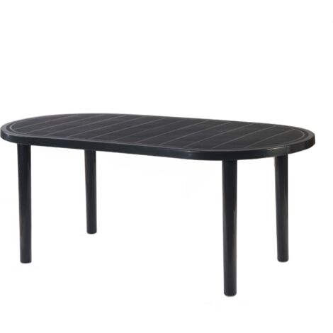 garbar OLOT Table Ovale Recyclée Extérieur 180x90 Gris Volcanique