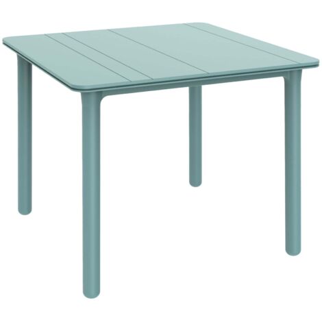 garbar NOA Table Carrée Recyclée Intérieure, Extérieure 90x90 Pied Bleu ...