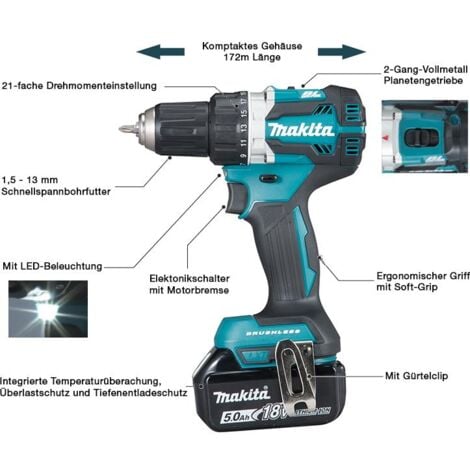 Makita Akku-Bohrschrauber 18V DDF484ZJ