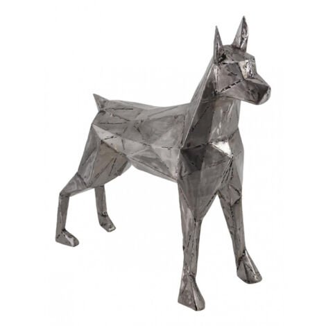 Sculpture chien argent - Fer - Argent - Décoration d'Autrefois