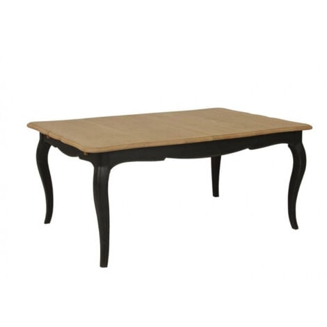 Table rectangulaire extensible pour 12 à 14 pers - Bois - Noir - Interior's