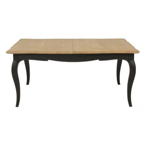 Table rectangulaire extensible pour 12 à 14 pers - Bois - Noir - Interior's