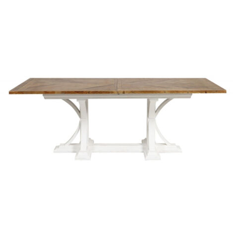 Table rectangulaire extensible 1 allonge - Bois - Blanc - Interior's