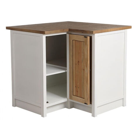 Meuble de cuisine bas d'angle - Bois - Blanc - Interior's