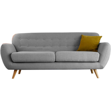 Sofá de estilo escandinavo de 3 plazas gris antracita HELSINKI