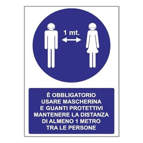 CARTELLO OBBLIGO MASCHERINA E GUANTI