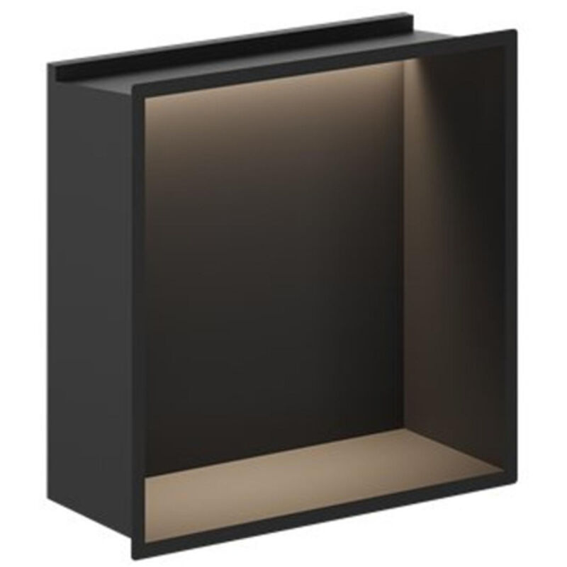 Crosswater Douche Nis - 30.5x30.5cm - bande lumineuse LED - noir mat
