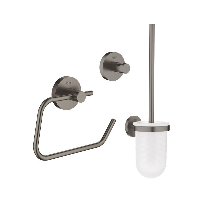 Grohe Essentials Set WC en 3 parties avec porte-brosse WC, crochet, et ...