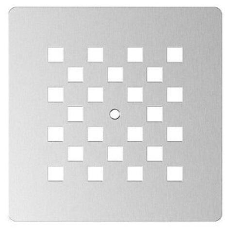 Grille d'évacuation - 13.1x13.1 cm - inox brossé