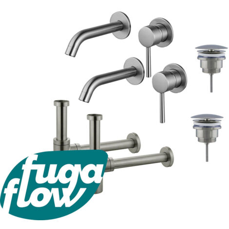 FugaFlow Eccelente Sobrado Slim Kit robinet lavabo - pour double vasque ...