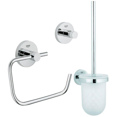 Grohe Essentials Set WC en 3 parties avec porte-brosse WC, crochet, et ...