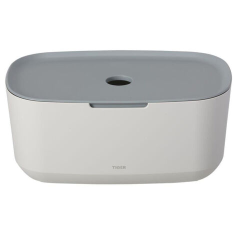 Tiger Tess Rangement salle de bain avec couvercle blanc/gris clair
