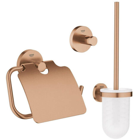 Grohe Essentials Set WC en 3 parties avec porte-brosse WC, crochet, et ...