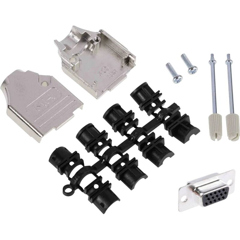 MH Connectors MHDTZK9HD15FS-K Kit embase SUB-D femelle 180 ° Nombre de pôles: 9 fût à souder 1 pc(s)