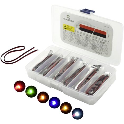 Quadrios Assortiment de LEDs rouge, vert, jaune, bleu, blanc, ambre 20 ...