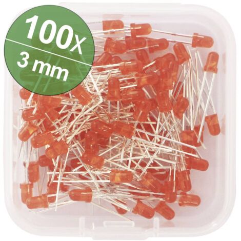 Quadrios Assortiment de LEDs rouge 3 mm 20 mA 2.0 V