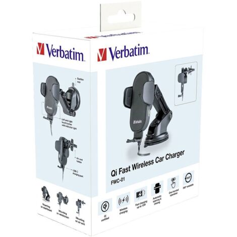 Verbatim FWC-01 Qi Fast Wireless Car Charger Station de charge ...