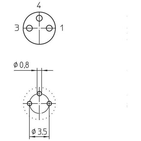 Embase M8 Lutronic 0821 03 T10CP 1220 embase femelle Nombre de pôles: 3 ...