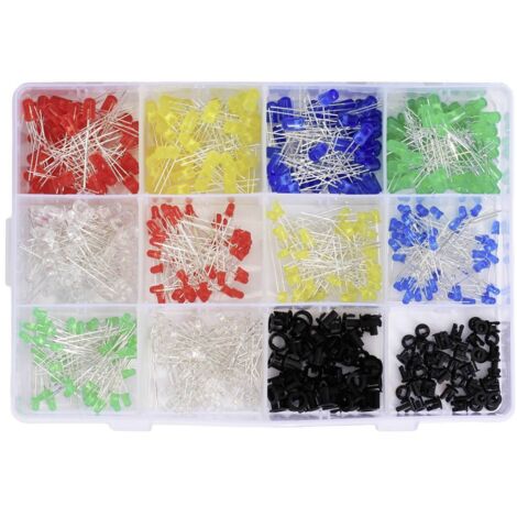 TRU COMPONENTS T23O126 Assortiment de LEDs rouge, vert, jaune, bleu ...