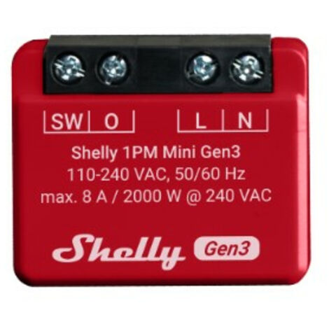 Shelly Plus 1PM Mini Gen. 3 Commutateur sans fil Wi-Fi, Bluetooth