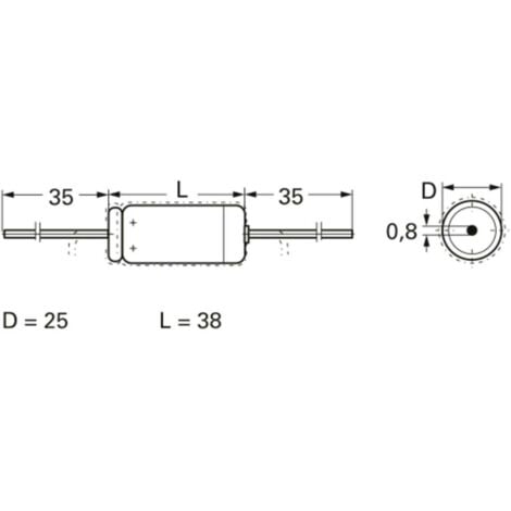 FTCAP A10135025038 / 1010067 Condensateur électrolytique sortie axiale ...